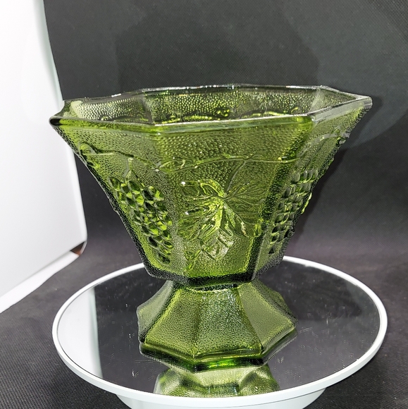 Accents | Vintage Avocado Green Grape Vine Leaf Candy Dish Octagon ...